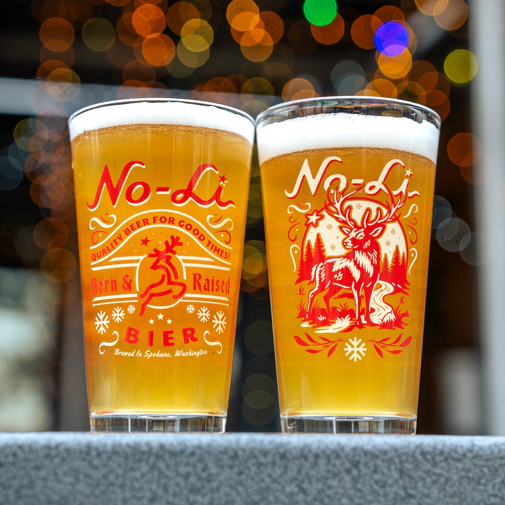 No-Li Holiday Stag Pint Glass – No-Li Brewhouse Shop
